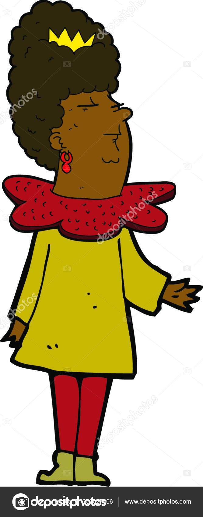 Cartoon Queen Illustration White Background Stock Vector Image by ...