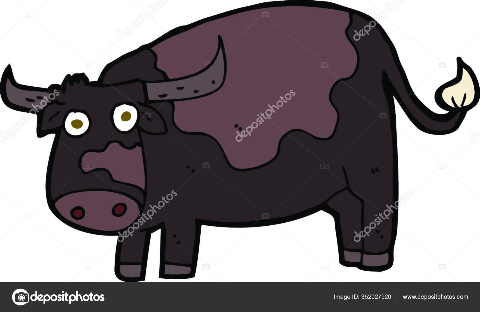 Kreslená Kráva Ilustrace Bílém Pozadí Stock Vektor od ...