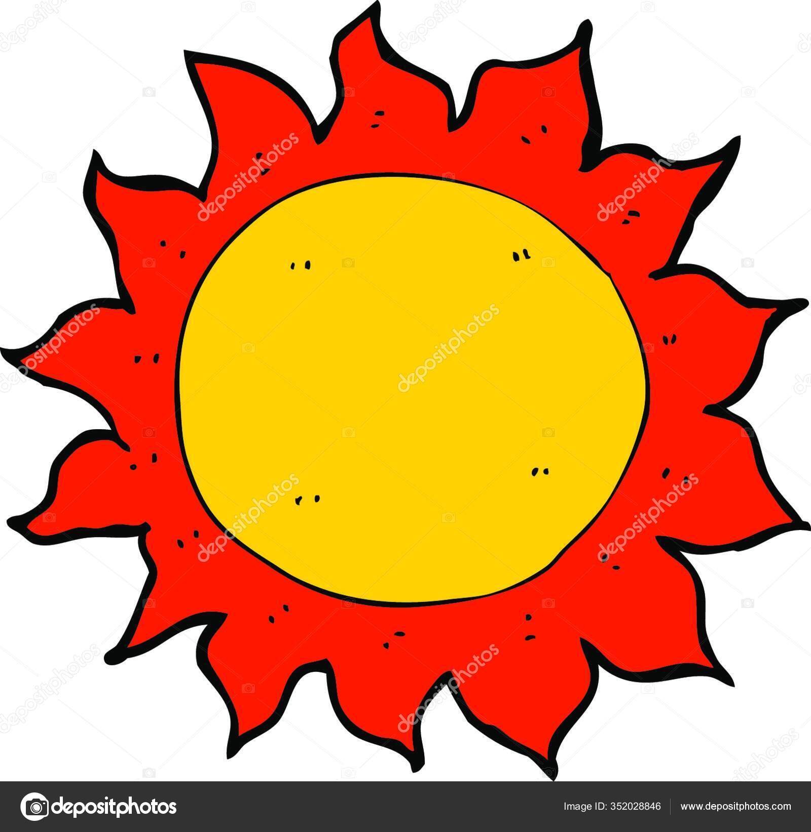 Cartoon Sun Illustration White Background Stock Vector Image by ...