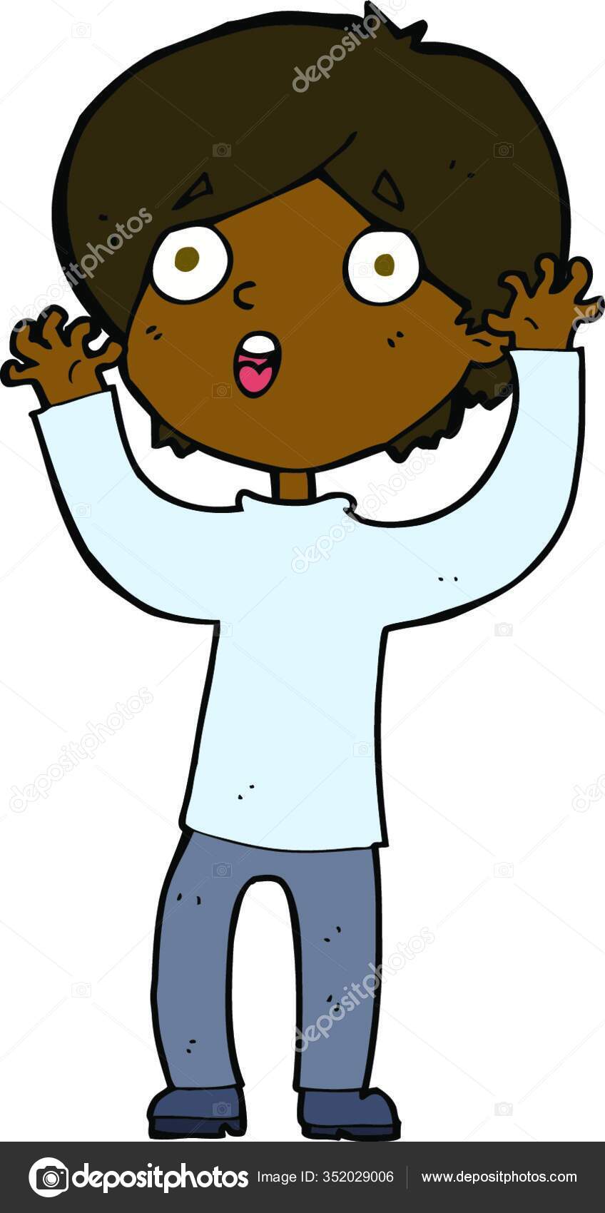 Cartoon Frightened Man Illustration White Background Stock Vector Image ...