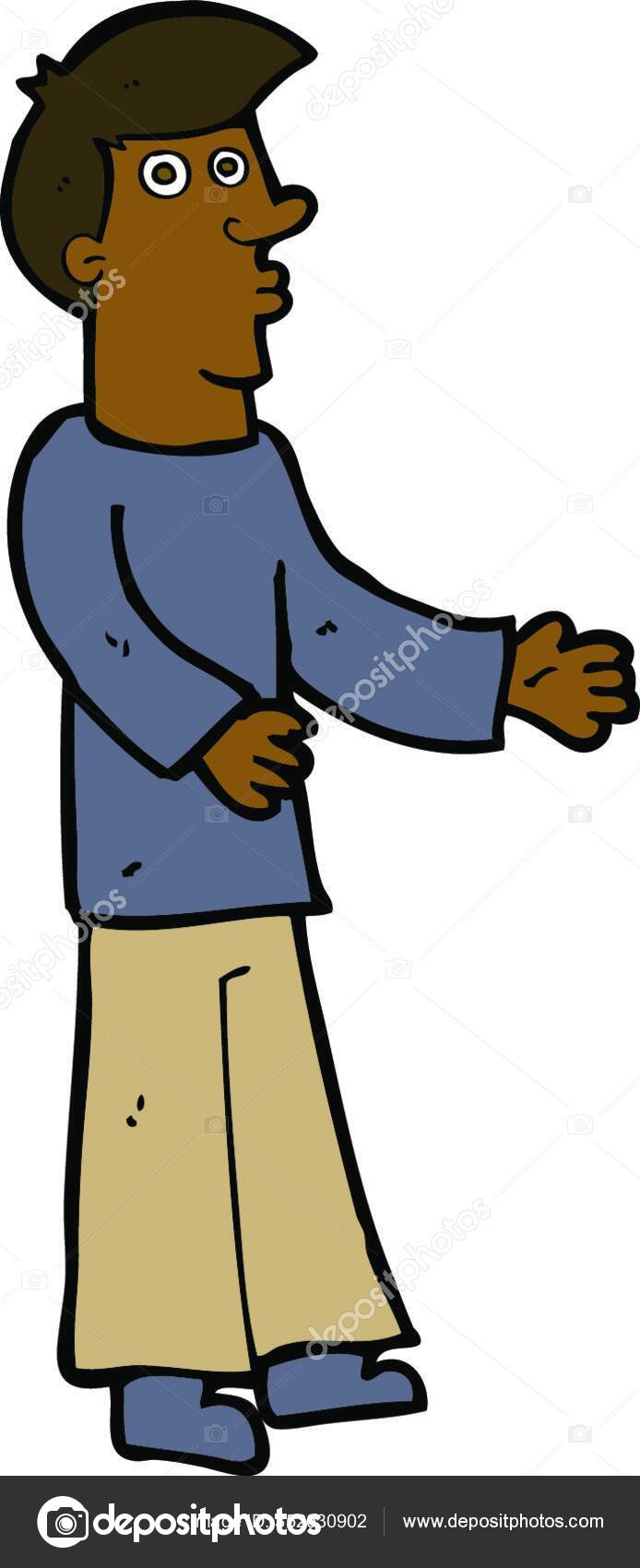 Cartoon Curious Man Illustration White Background Stock Vector by ...