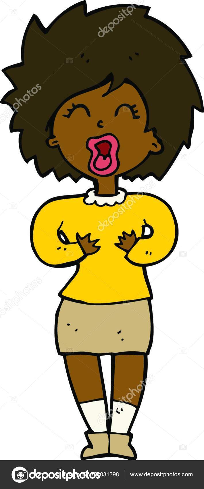 Kartun Berteriak Wanita Vektor Ilustrasi Vektor Stok oleh ...