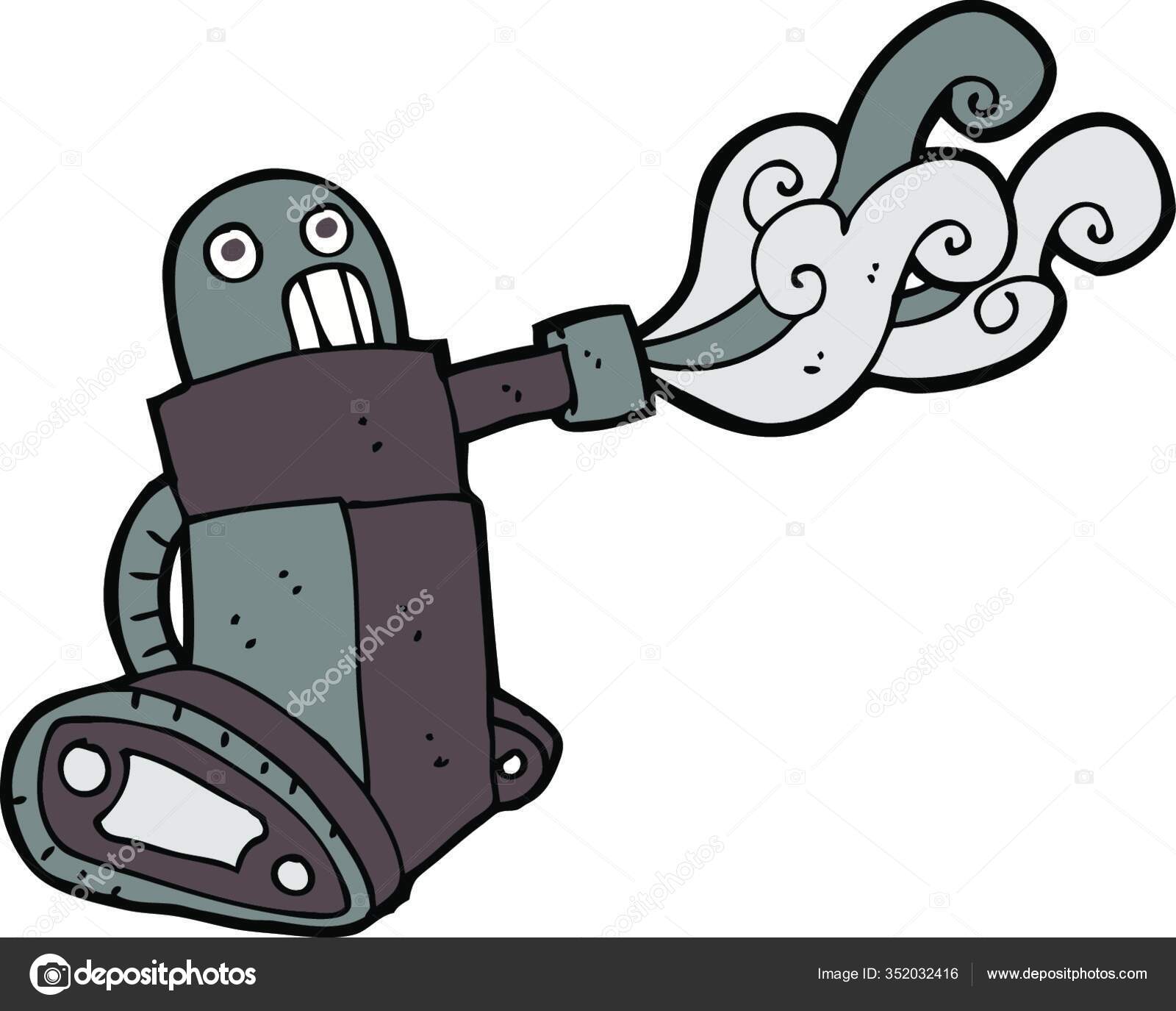 Cartoon Tank Robot Illustration White Background Stock Vector by ...