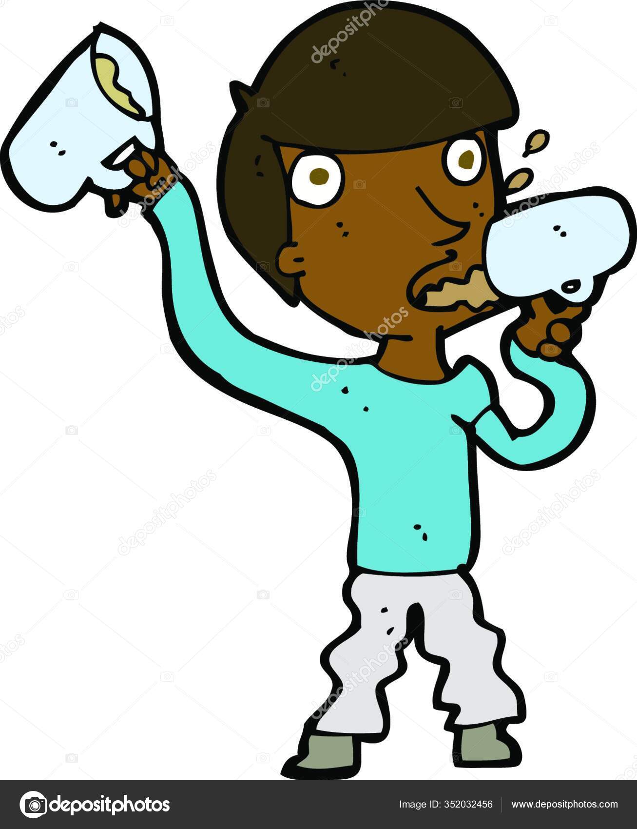 Cartoon Man Drinking Beer Stock Vector by ©PantherMediaSeller 352032456