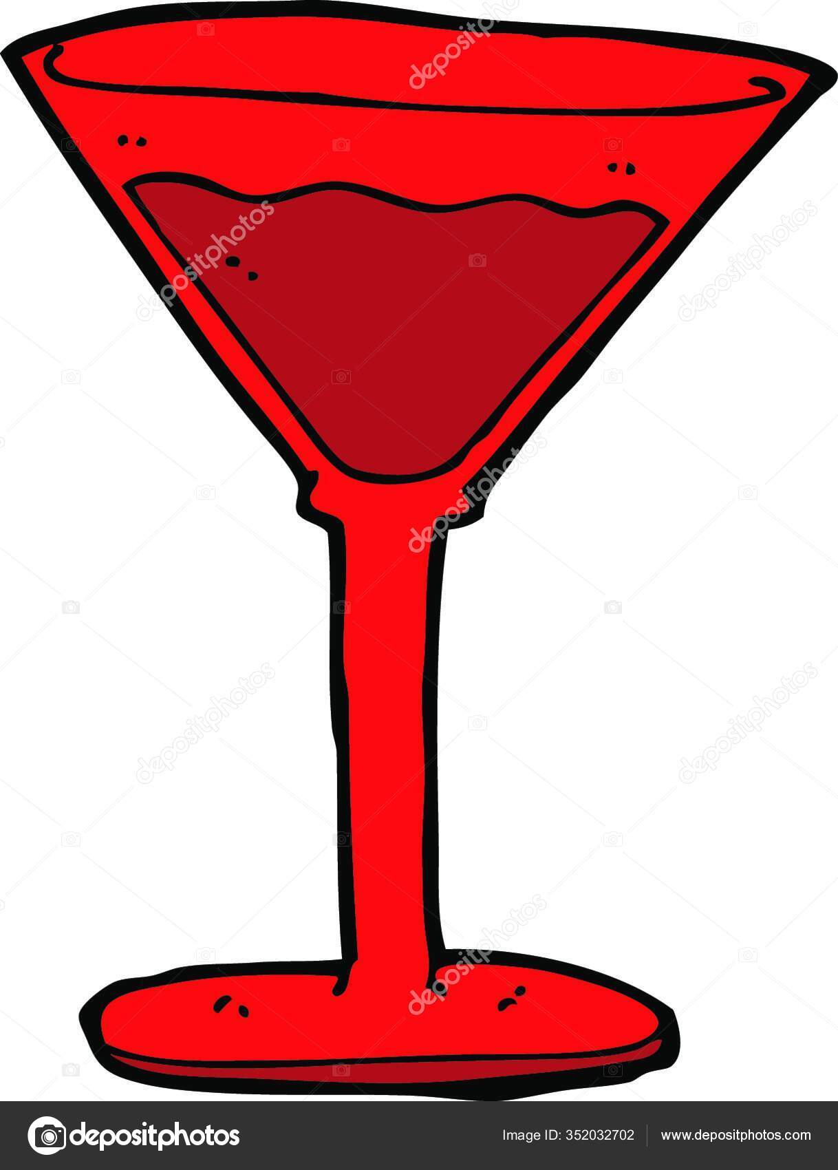 Cartoon Cocktail Illustration White Background Stock Vector Image by ...