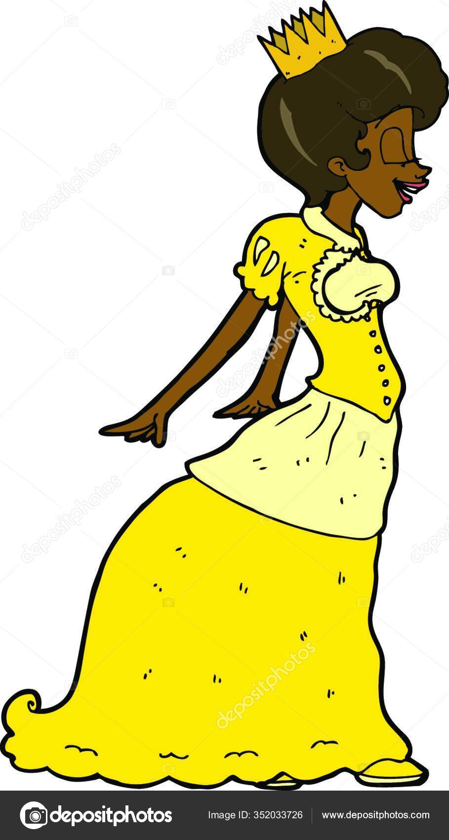 Cartoon Princess Illustration White Background Stock Vector Image by ...