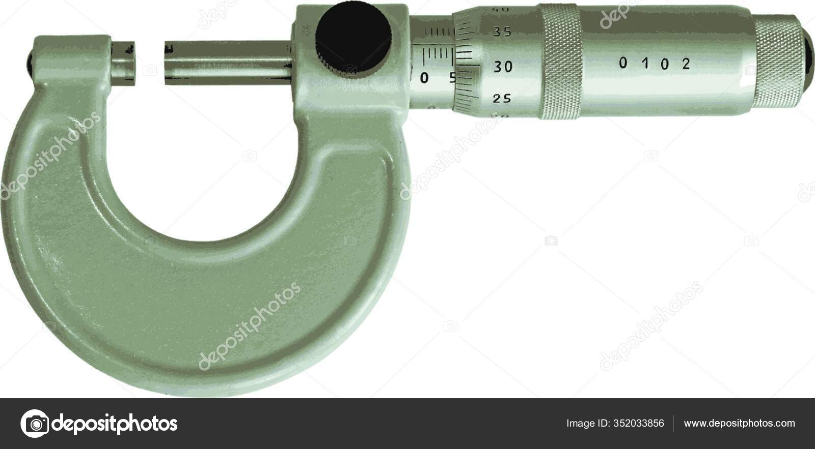 Micrometer Isolated White Background Vector Illustration Stock Vector ...