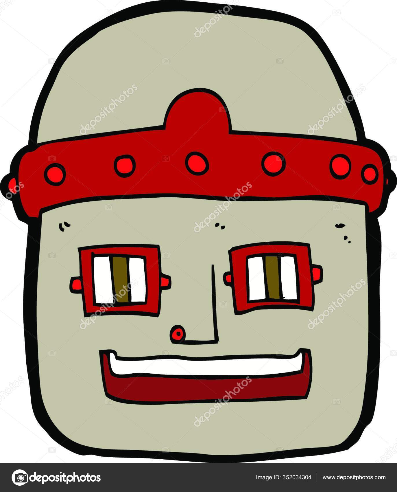 Cartoon Robot Head Vector Illustration Stock Vector Image by ...