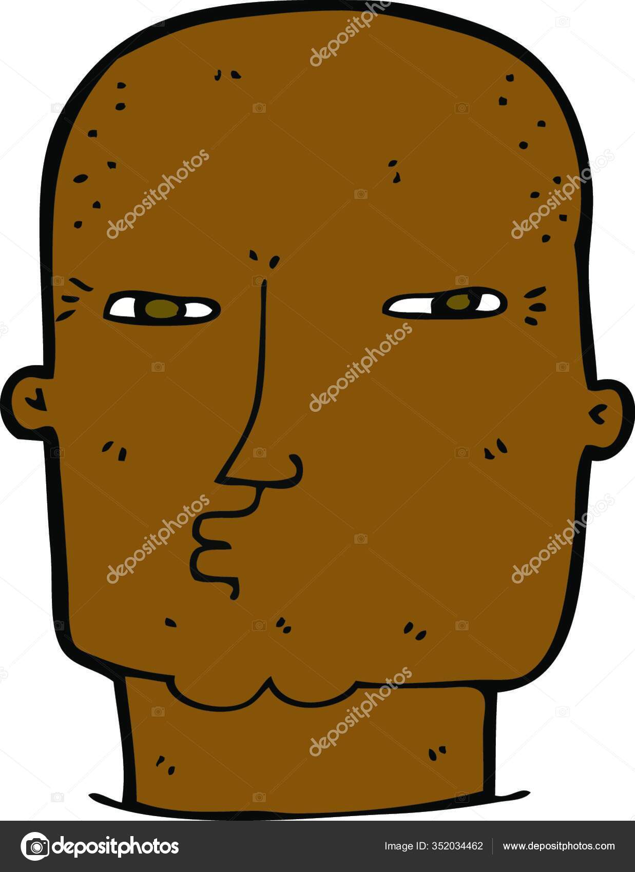 Dibujos Animados Calvo Duro Chico Vector de stock #352034462 de ...