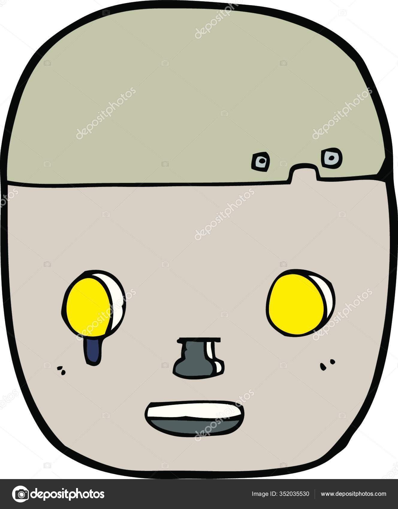 Cartoon Robot Head Vector Illustration Stock Vector by ...