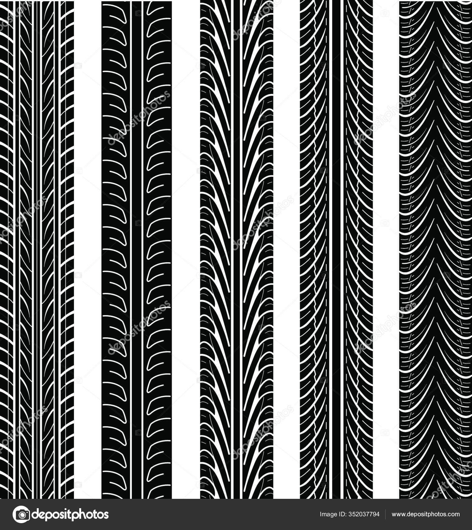 Set Detailed Tire Prints Vector Illustration Stock Vector by ...