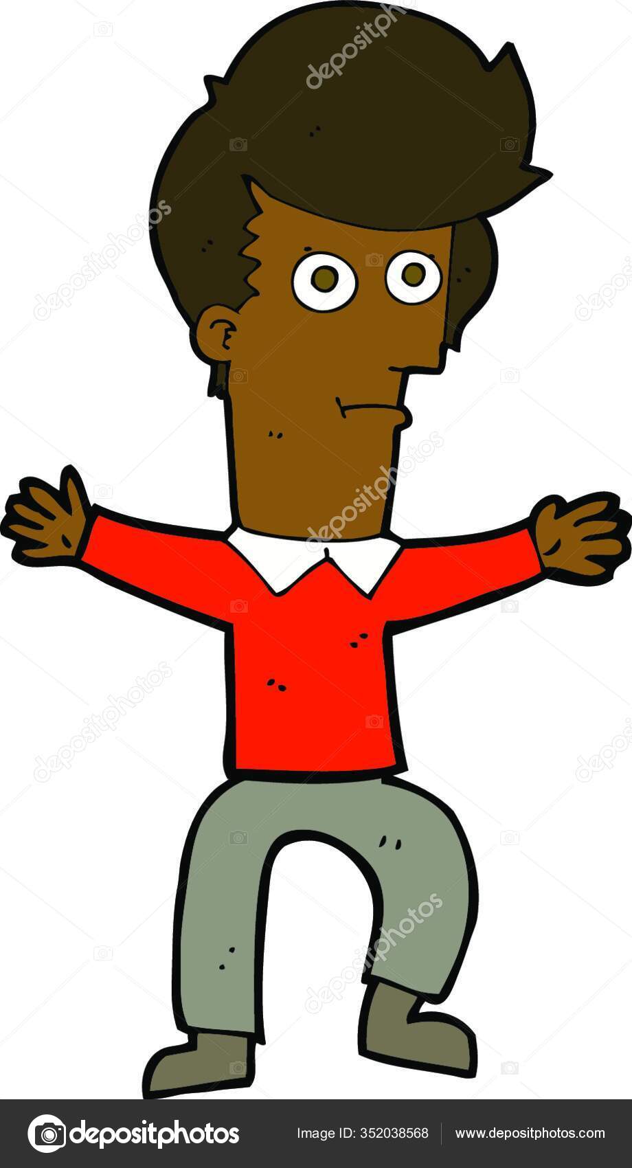 Cartoon Startled Man Illustration White Background Stock Illustration ...