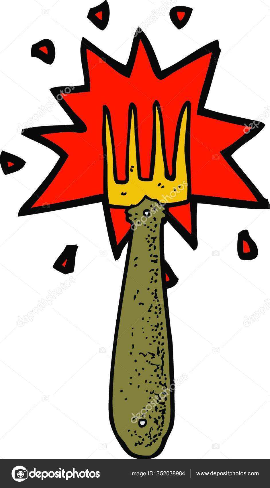 Cartoon Gabel Illustration Auf Weißem Hintergrund Stock-Vektorbild von ...