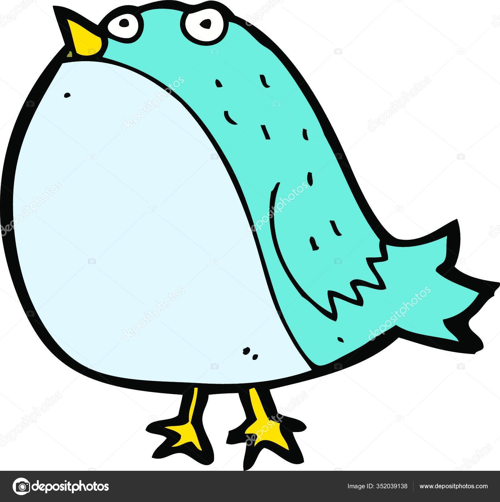 Cartoon Fat Bird Illustration White Background Stock Vector Image by ...