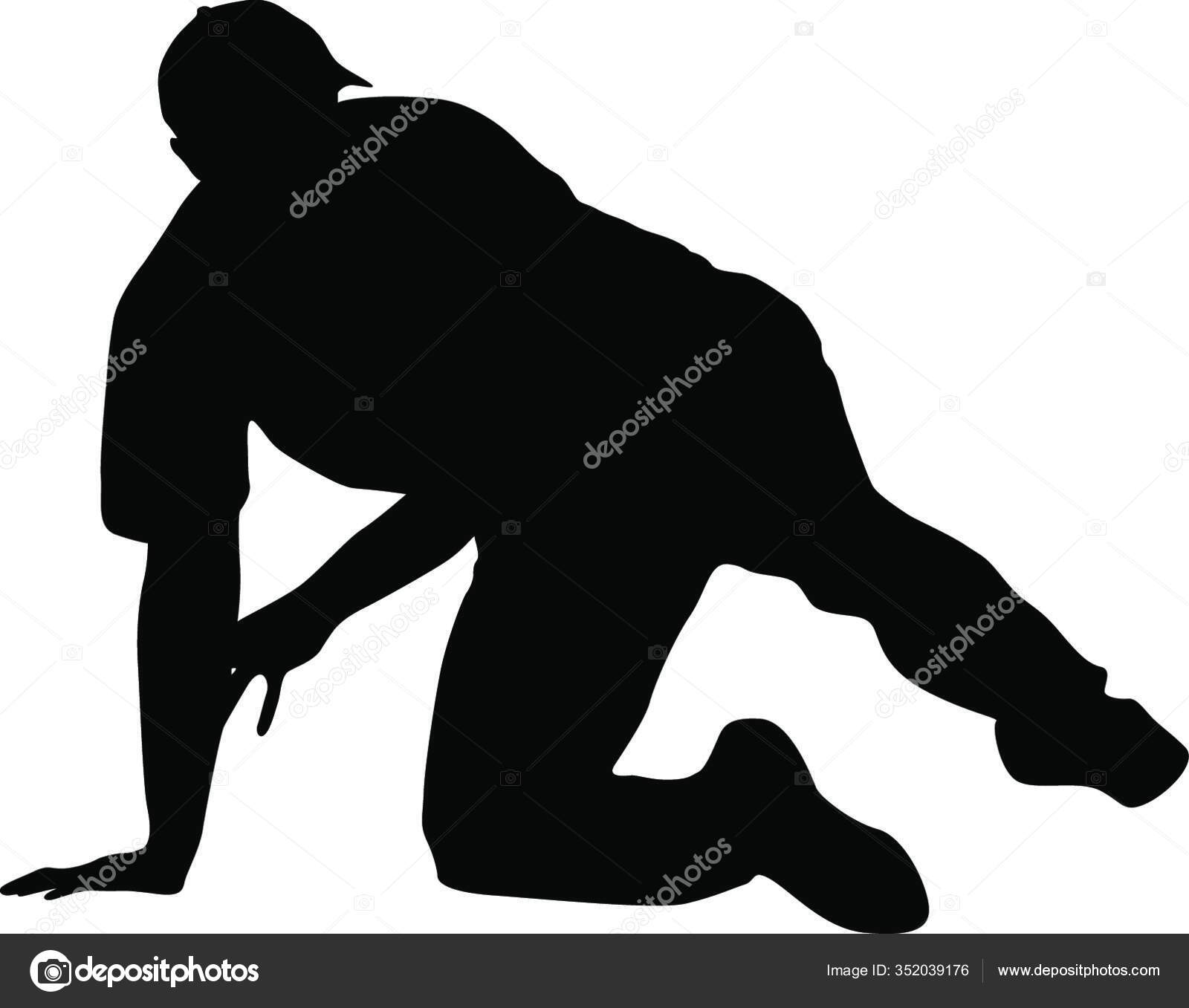 Crawling Man Silhouette