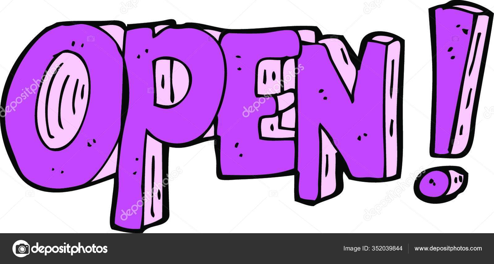 Cartoon Open Symbol Illustration White Background Stock Vector Image by ...