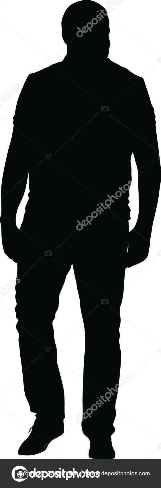 Black Silhouettes Man White Background Vector Illustration Black ...