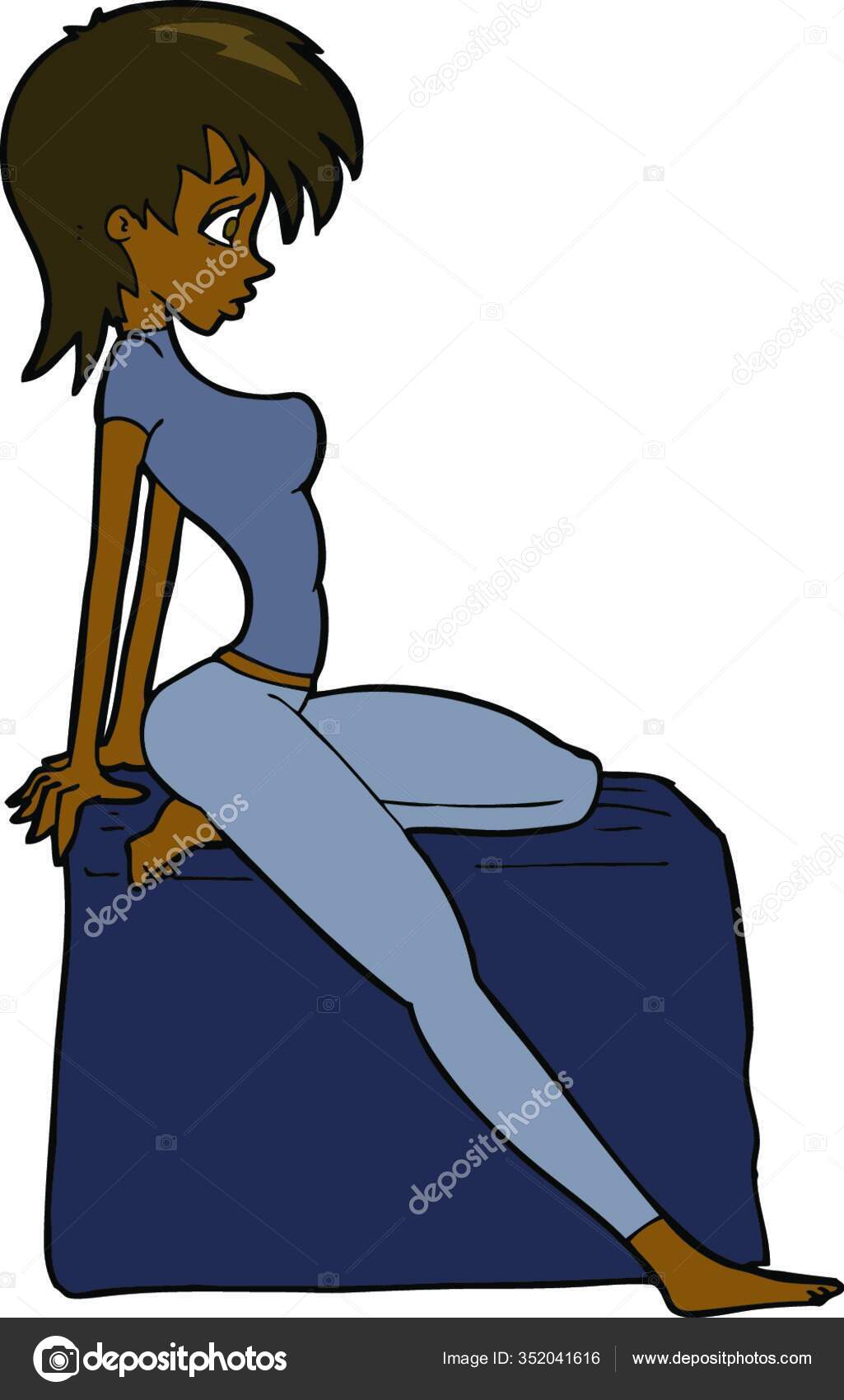Cartoon Pin Pose Girl Stock Vector Image by ©PantherMediaSeller #352041616