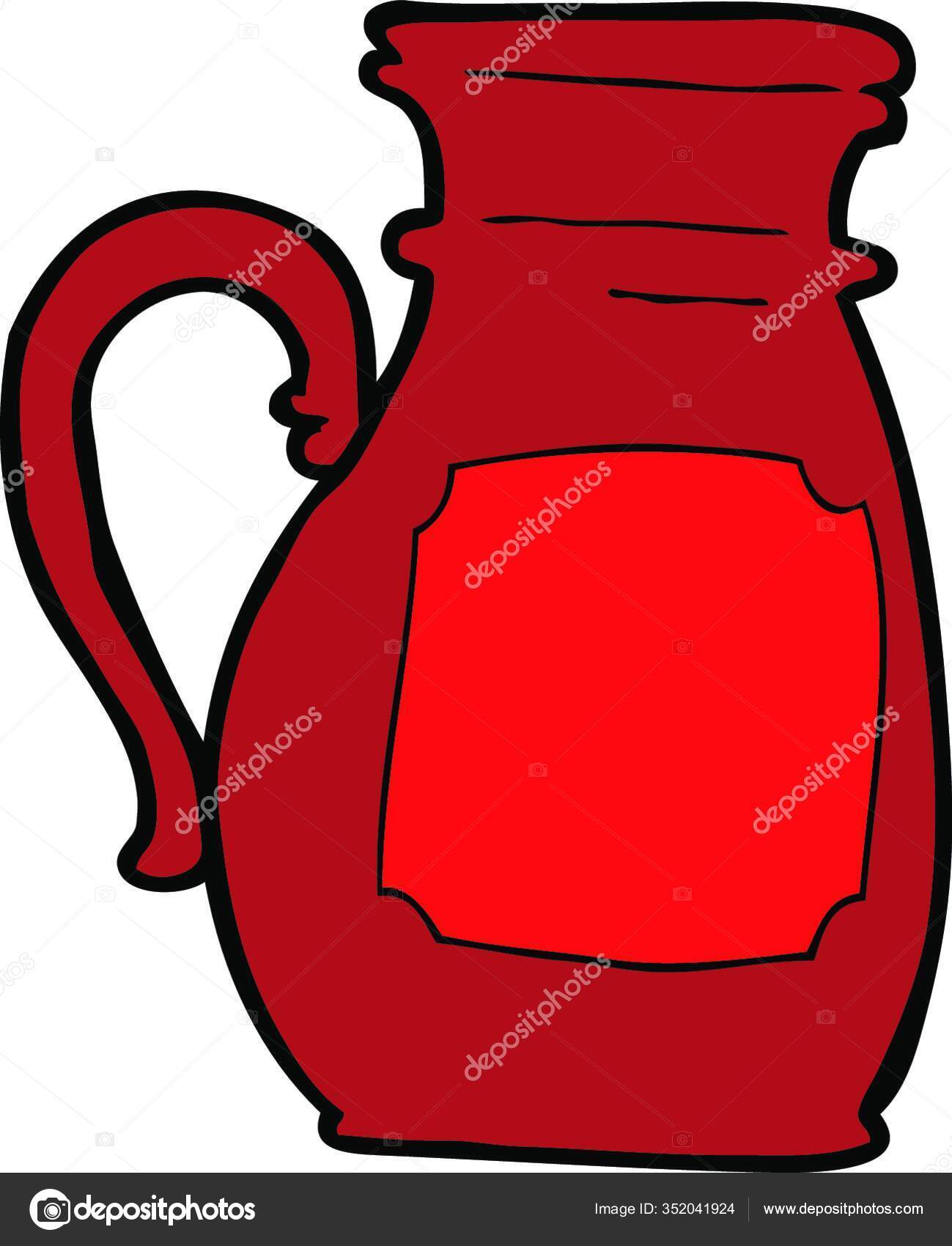 Cartoon Jug Illustration White Background Stock Vector Image by ...