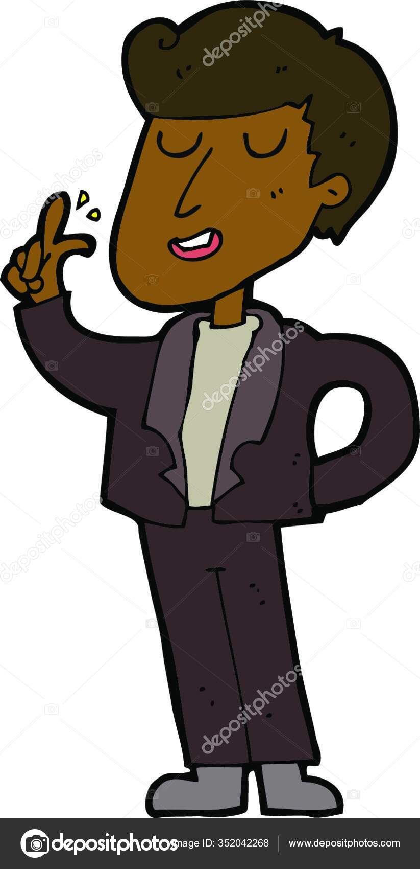 Cartoon Person Snapping Fingers