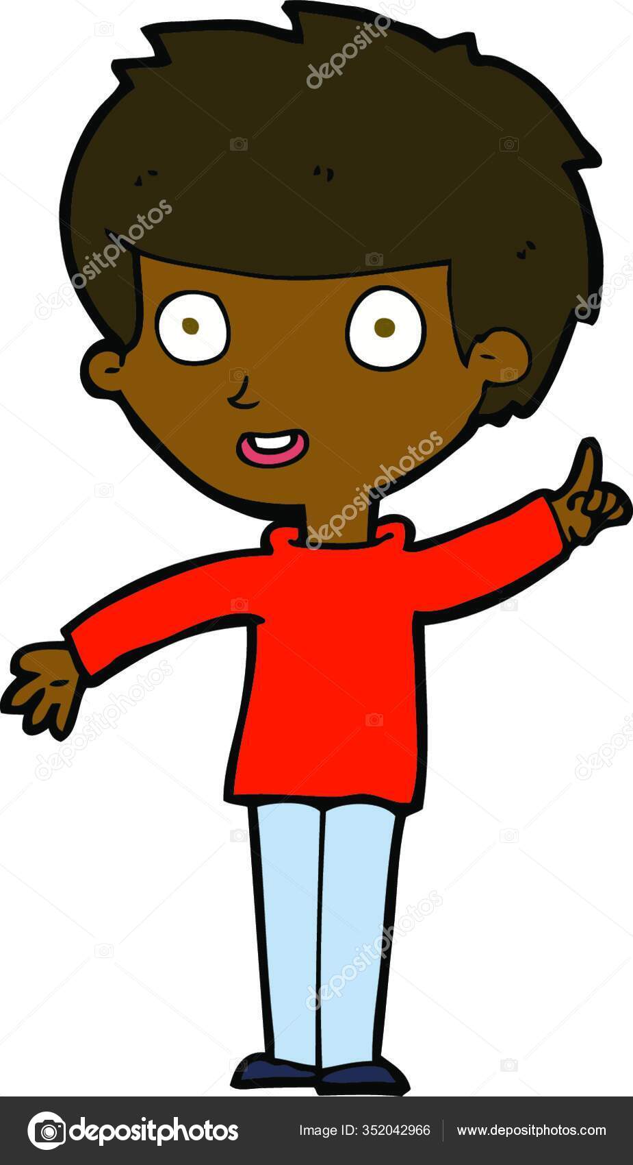 Muchacho Dibujos Animados Con Idea Vector de stock por ...