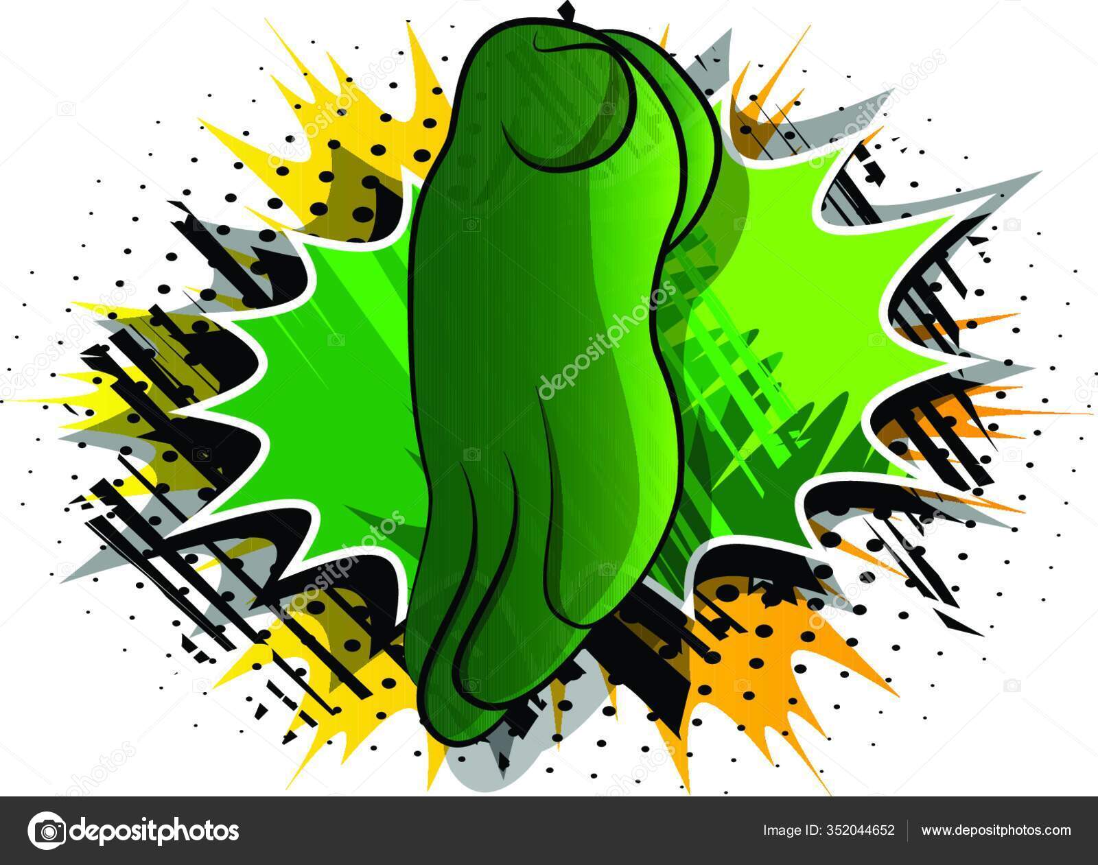 Vector Cartoon Greeting Giving Hand Sign Illustrated Hand Sign Comic ...