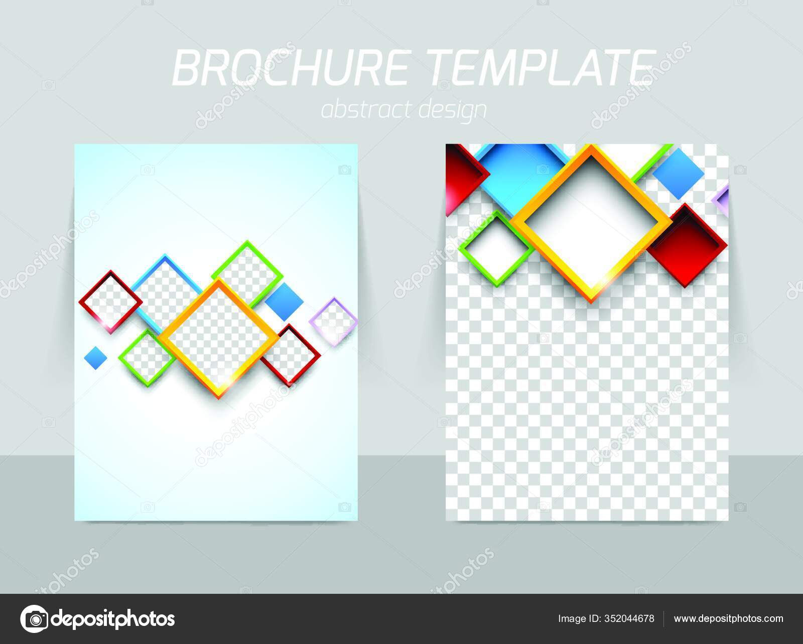 Flyer Back Front Template Design Colorful Squares Stock Vector Image by ...