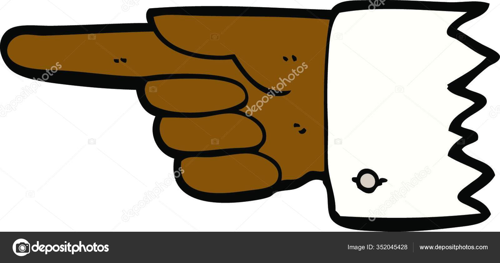 Dibujo Animado Apuntando Símbolo Mano Vector de stock #352045428 de ...