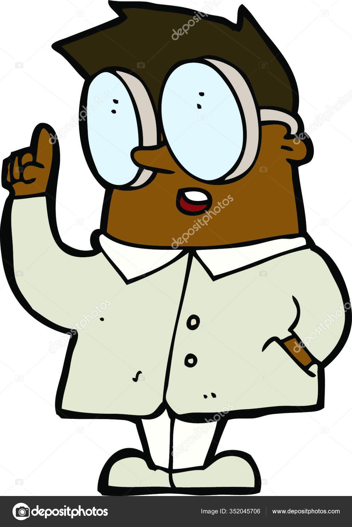 Cartoon Scientist Illustration White Background Stock Vector Image by ...