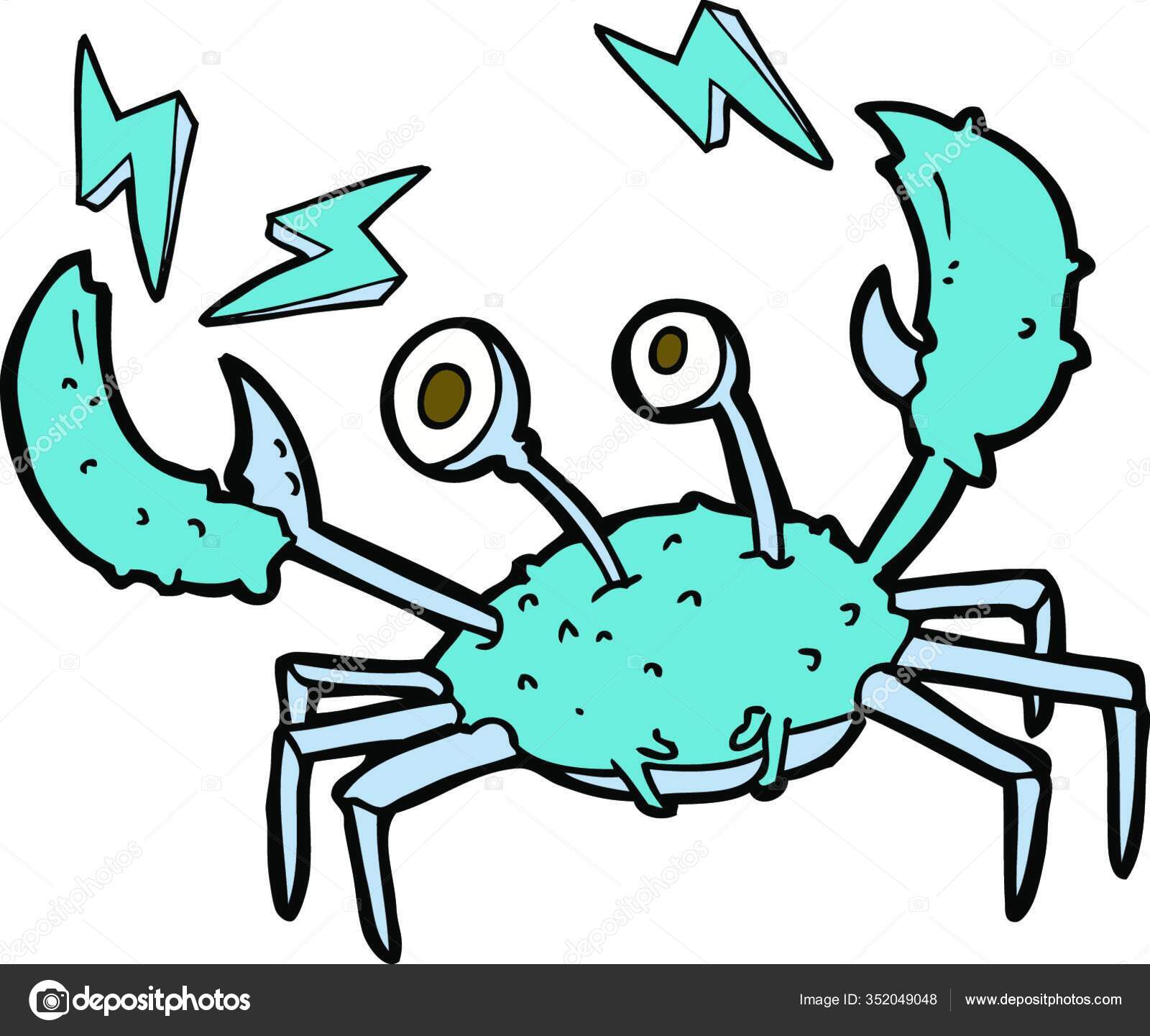 Cartoon Crab Illustration White Background Stock Vector by ...