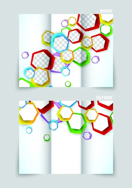 Tri Fold Brochure Template Design Colorful Arrows Stock Vector by ...