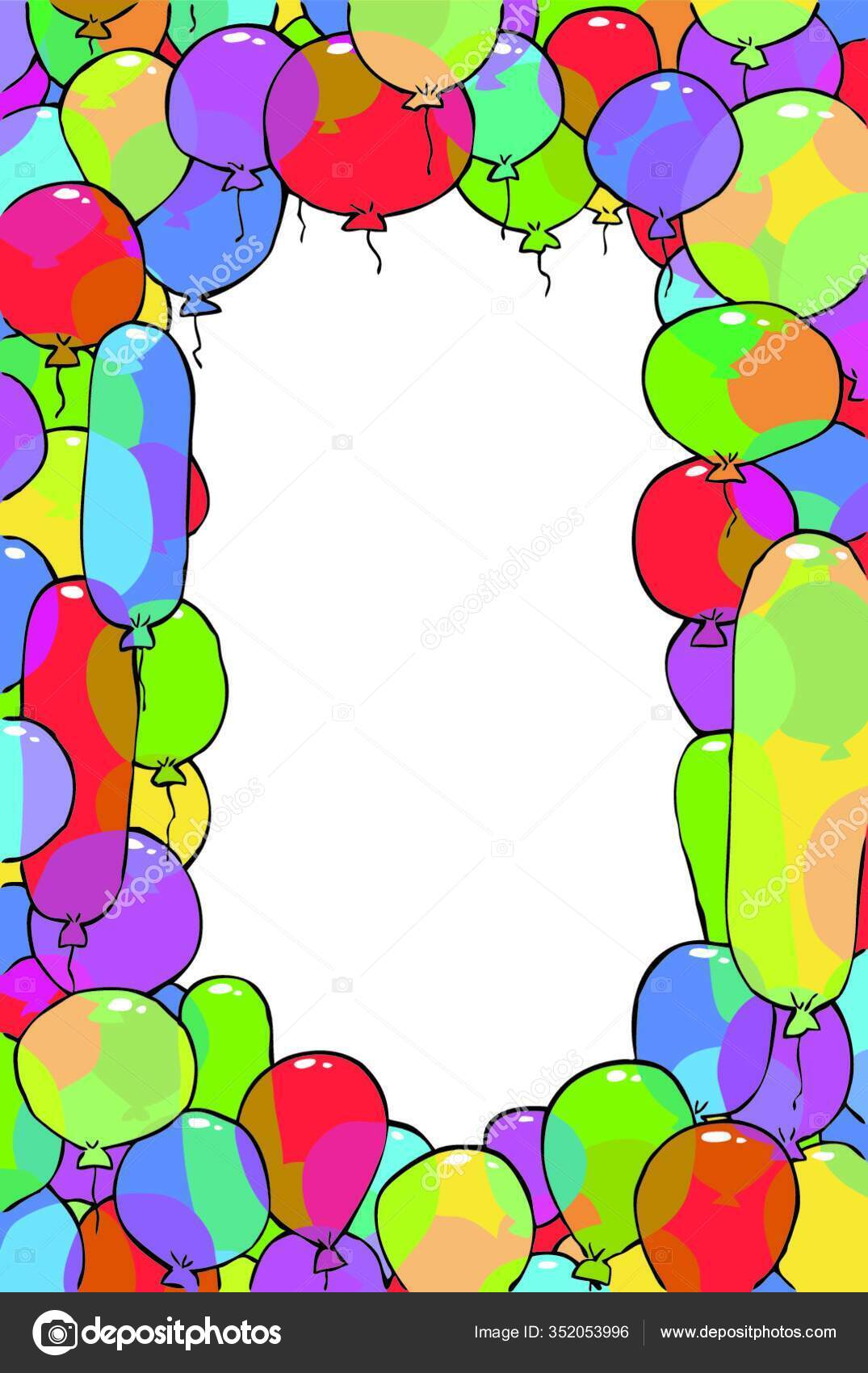 Frame Balloons Cartoon Background Vector Illustration Stock Vector ...