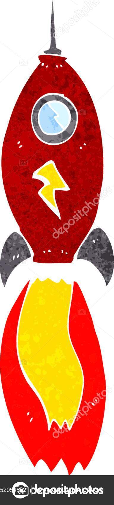Roket Kartun Diisolasi Pada Latar Belakang Putih Vektor Stok oleh ...