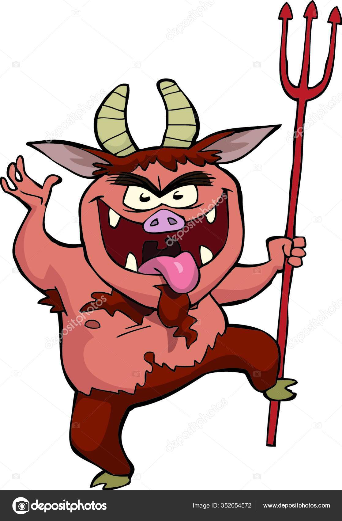 Dancing Devil White Background Vector Illustration Stock Vector Image ...