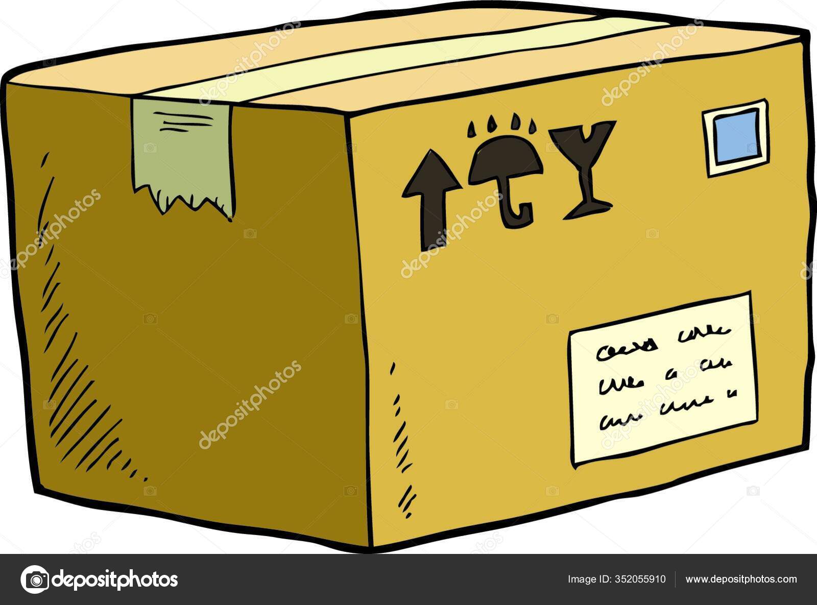 Cardboard Box White Background Vector Illustration Stock Vector by ...