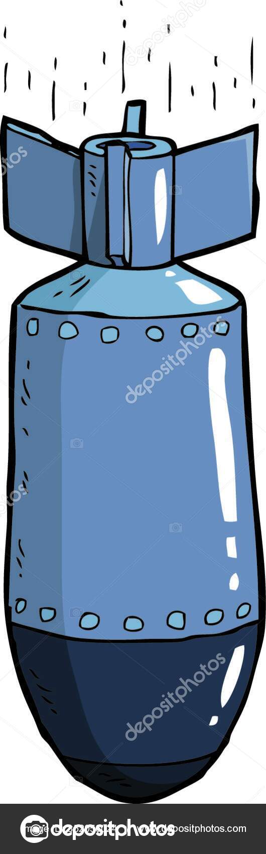 Cartoon Bomb Falling White Background Vector Illustration Stock Vector ...