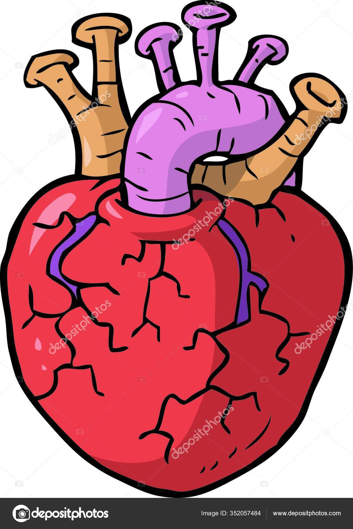 Cartoon Doodle Heart White Background Vector Illustration Cartoon ...