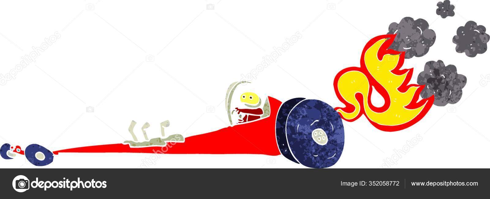 Cartoon Drag Racer Illustration White Background Stock Vector by ...