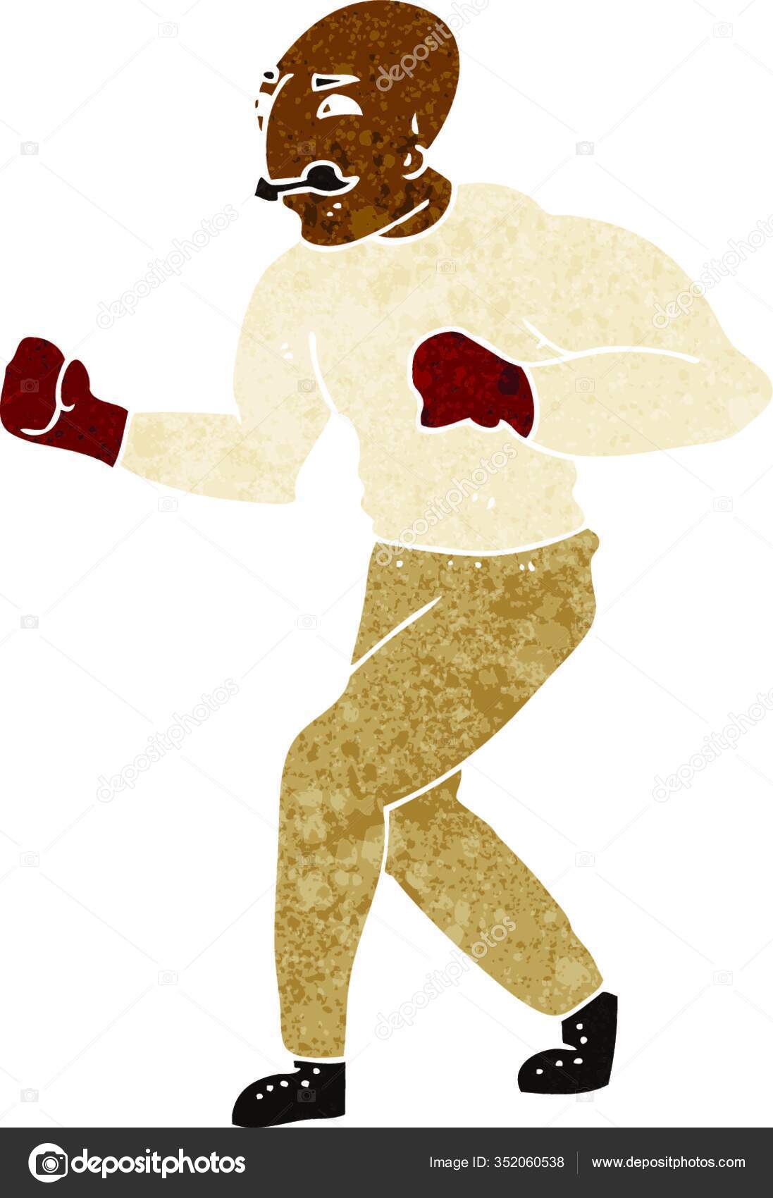 Cartoon Boxer Illustration White Background Stock Vector Image by ...