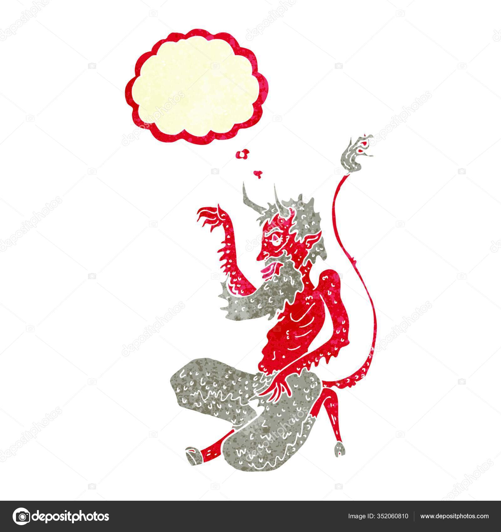 Cartoon Traditional Devil Thought Bubble Stock Vector Image by ...
