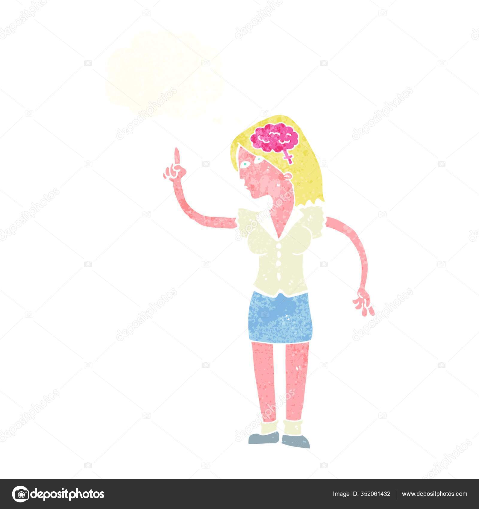 Cartoon Woman Clever Idea Thought Bubble Stock Vector Image by ... Cartoon Woman Clever Idea Thought Bubble Stock Vector Image by ...