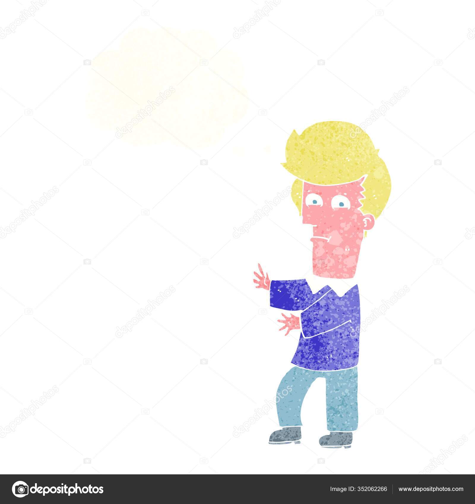 Cartoon Man Gesturing Wildly Thought Bubble Stock Vector Image by ...