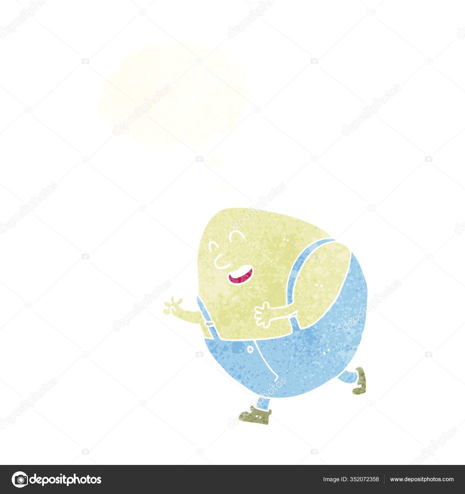 Cartoon Humpty Dumpty Egg Character Thought Bubble ⬇ Vector Image by ...