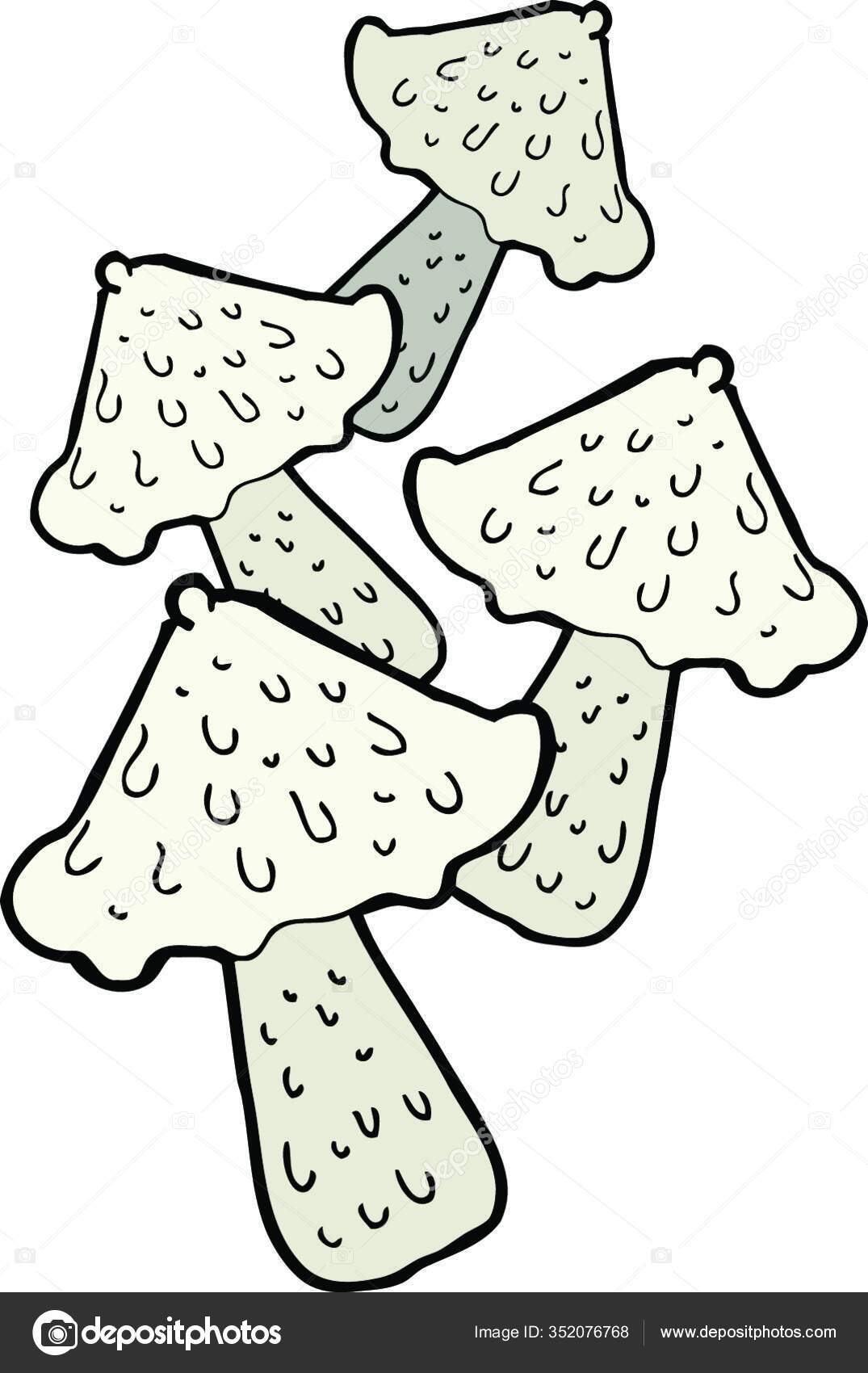 Jamur Kartun Ilustrasi Pada Latar Belakang Putih Vektor Stok oleh ...