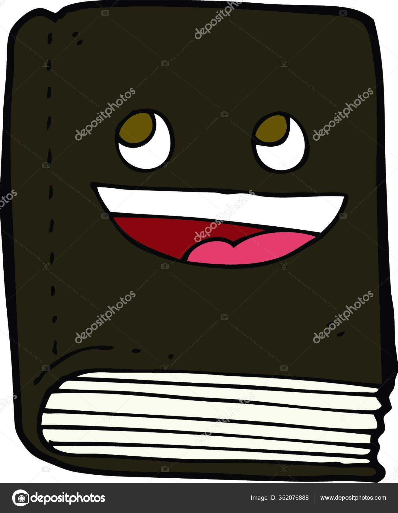 Cartoon Happy Book Illustration White Background Stock Vector by ...