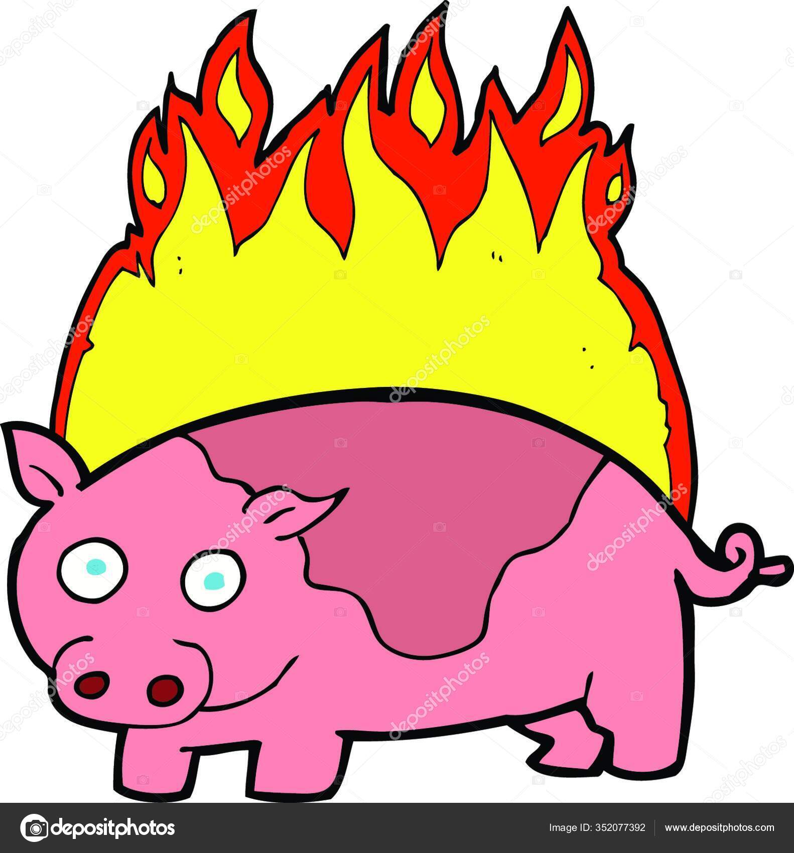Cartoon Pig Fire Cartoon Stock Vector Image by ©PantherMediaSeller ...