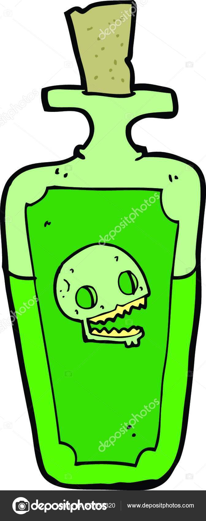 Cartoon Poison Illustration White Background Stock Vector Image by ...