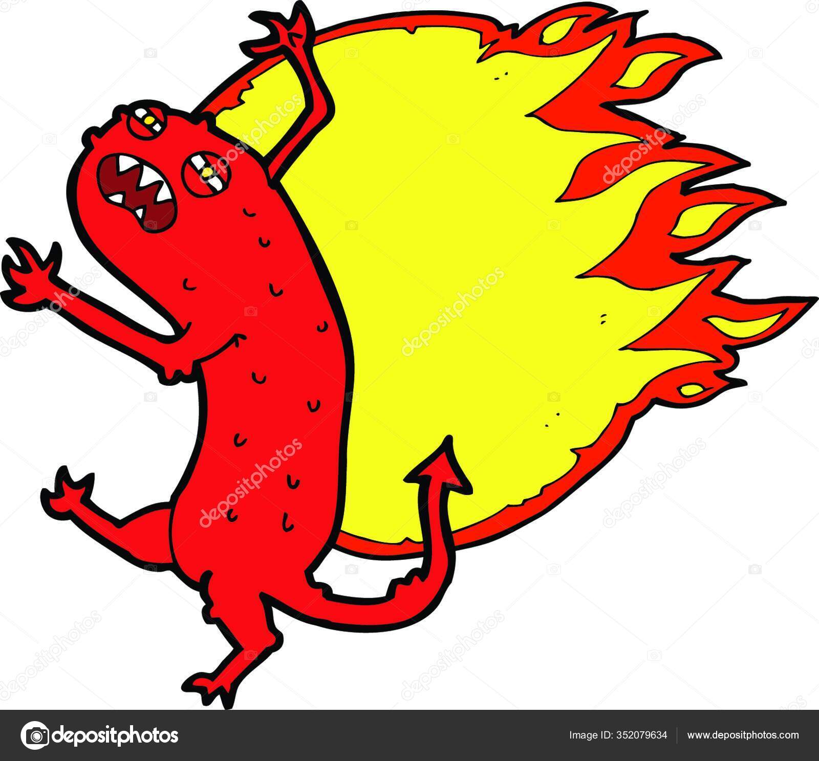 Cartoon Monster Fire Stock Vector by ©PantherMediaSeller 352079634
