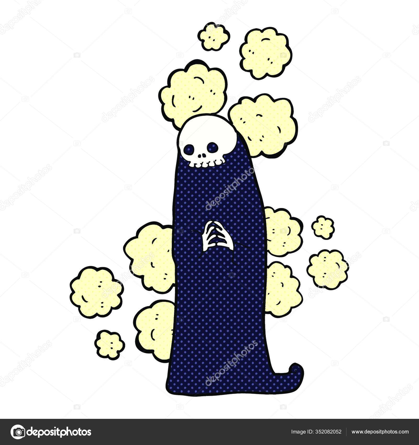 Cartoon Spooky Ghoul Illustration White Background Stock Vector by ...