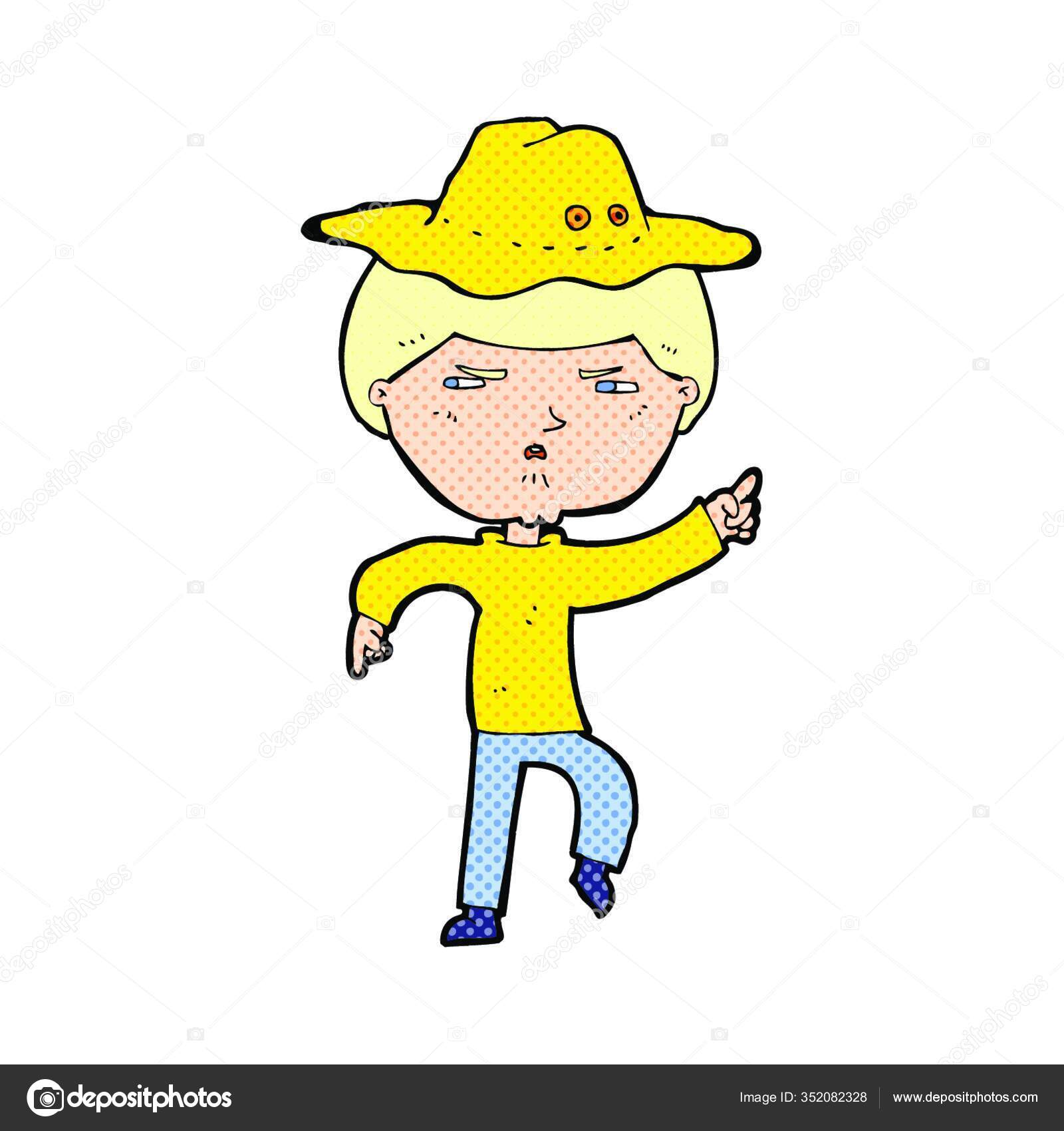 Cartoon Man Wearing Hat Stock Illustration by ©PantherMediaSeller ...